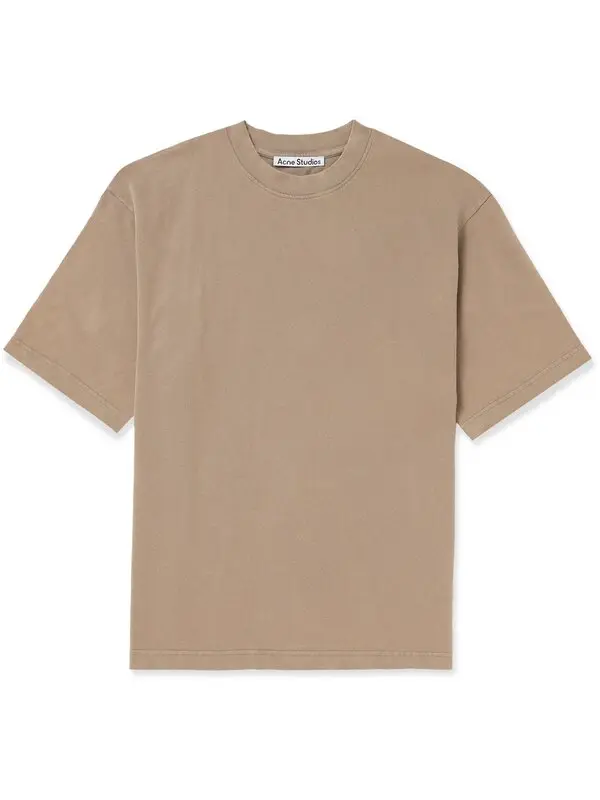 Acne Studios - Acne Studios - Extorr Logo-Appliquéd Garment-Dyed Cotton-Jersey T-Shirt - Men - Brown - M