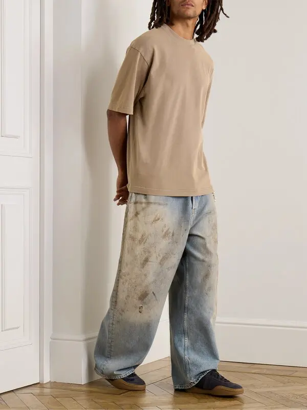 Acne Studios - Acne Studios - Extorr Logo-Appliquéd Garment-Dyed Cotton-Jersey T-Shirt - Men - Brown - M