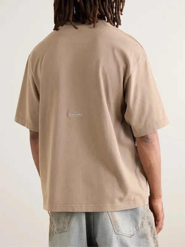 Acne Studios - Acne Studios - Extorr Logo-Appliquéd Garment-Dyed Cotton-Jersey T-Shirt - Men - Brown - M