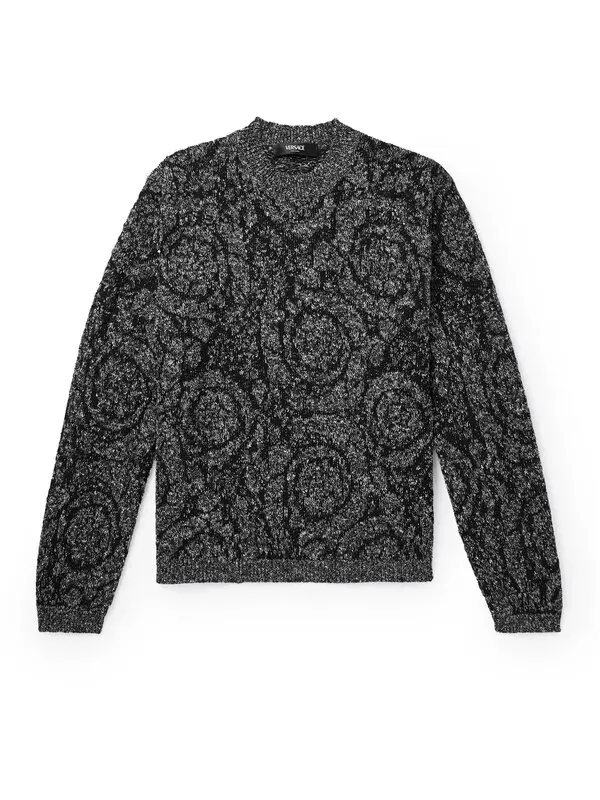 Versace Jacquard-knit Cotton-blend Sweater