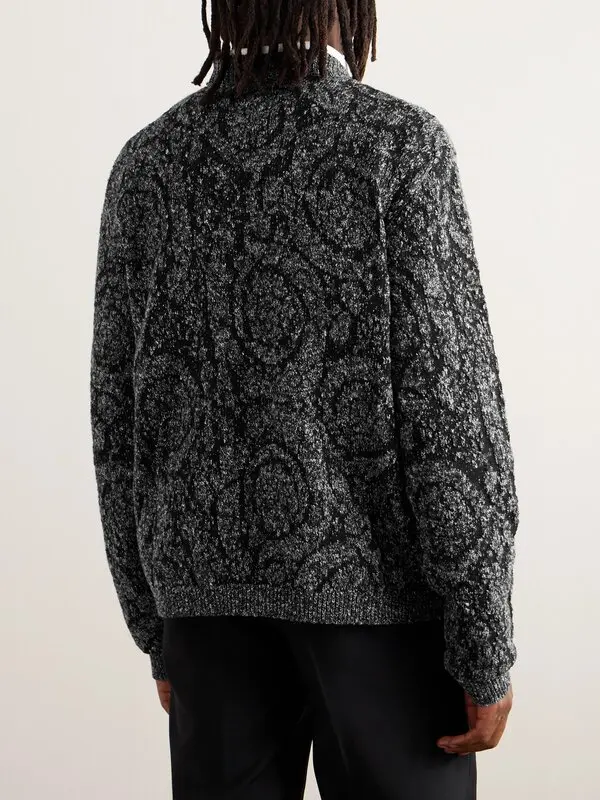 Versace Jacquard-knit Cotton-blend Sweater