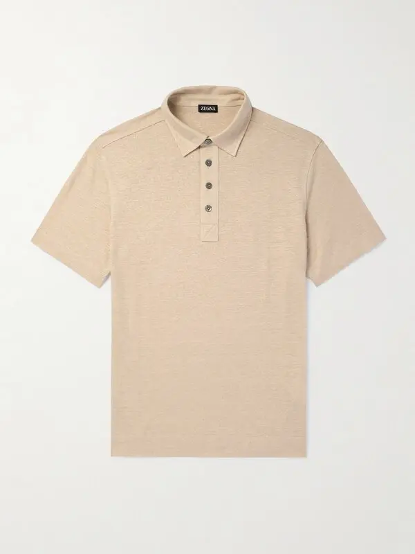 Zegna Slim-fit Linen Polo Shirt - Neutrals