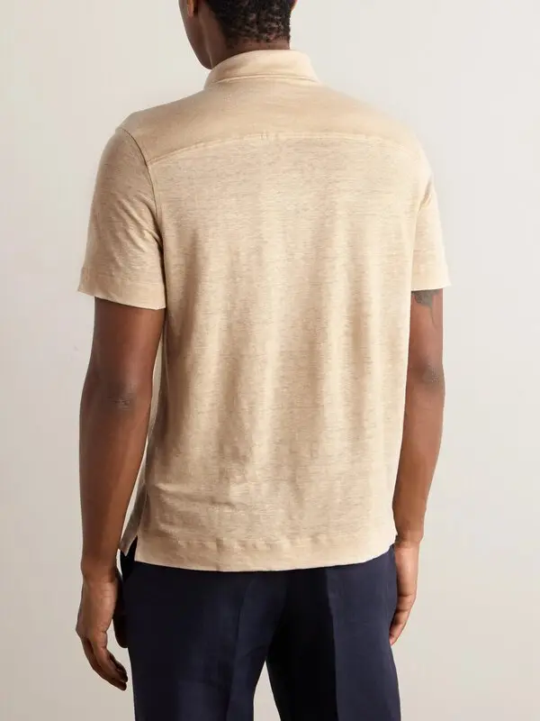 Zegna Slim-fit Linen Polo Shirt - Neutrals