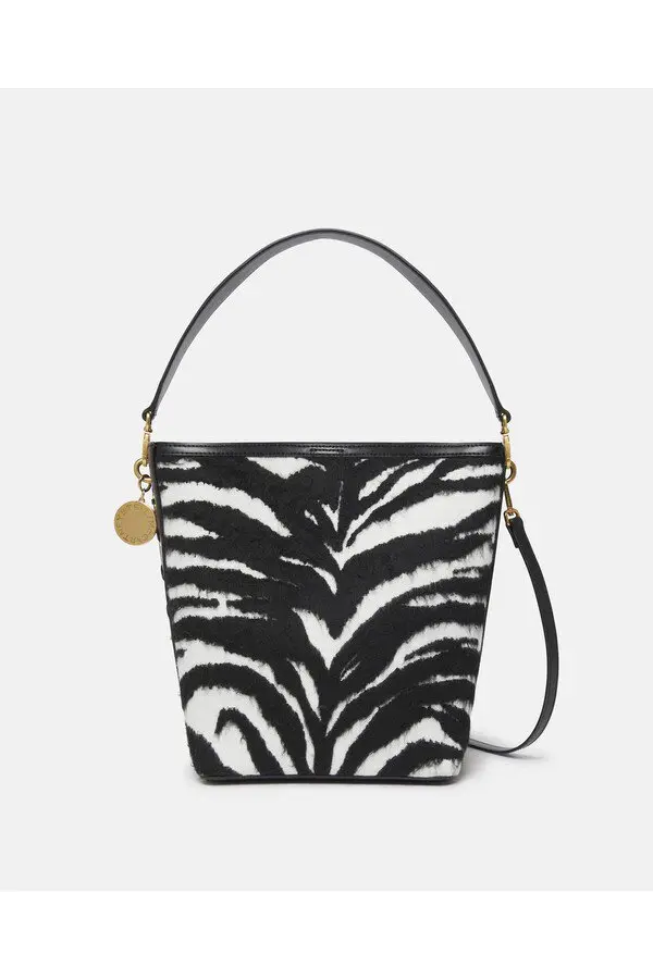 Stella Mccartney Frayme Tiger Pattern Tote Bag - Black