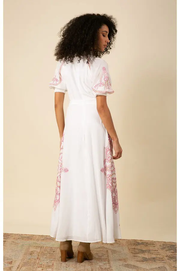 Hale Bob Wynter Embroidered Dress - White
