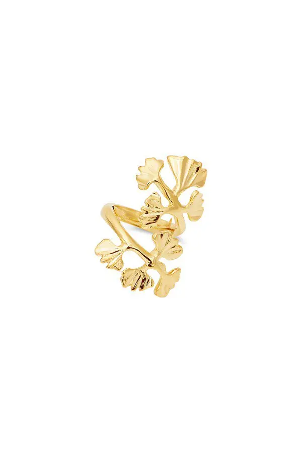 KENNETH JAY LANE Tone Leaves & Vine Adjustable Ring - Gold