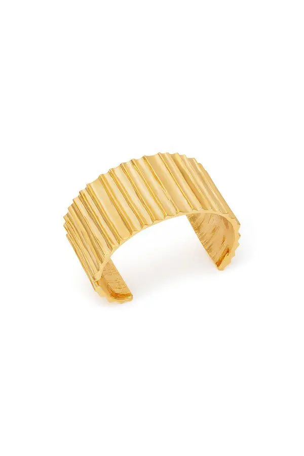 KENNETH JAY LANE Tone Ribbed Cuff Bracelet - Gold