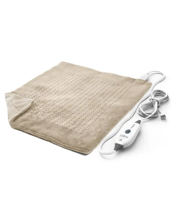 PURE ENRICHMENT Purerelief Ultra-wide 20"x24" Electric Heating Pad For Full Body Relief - Almond Tan