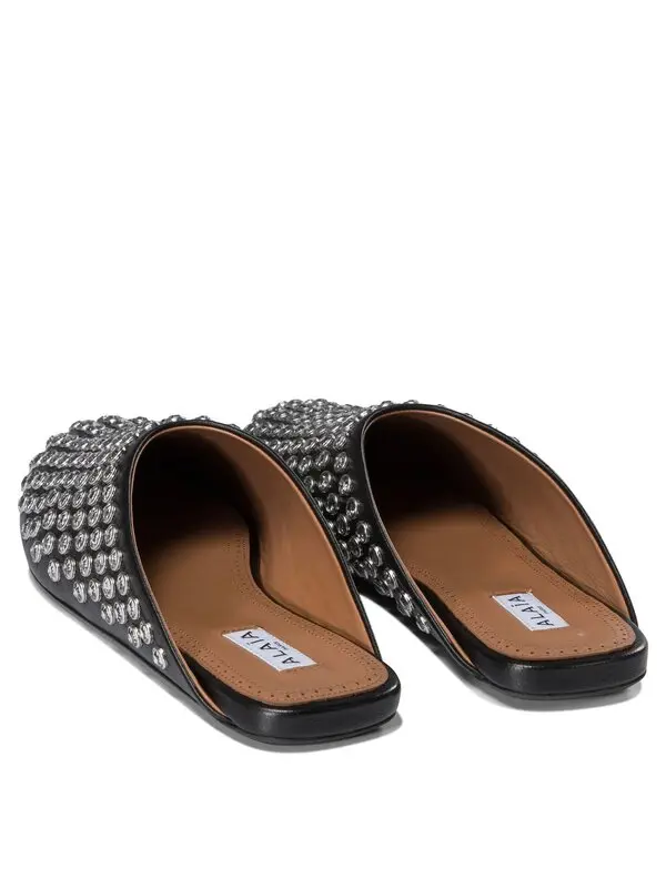 Alaïa Mules With Rhinestones