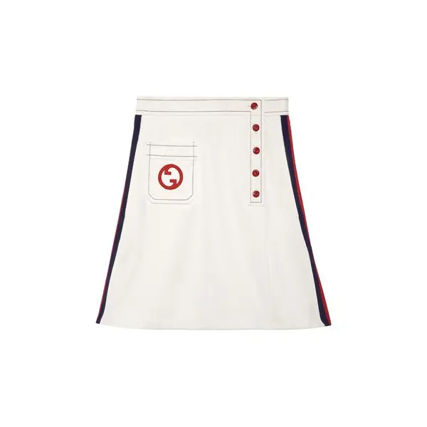 Gucci Interlocking G A-line Skirt - White