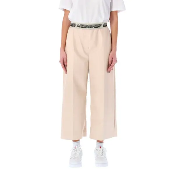 Stella McCartney Cropped Logo Pants - Beige