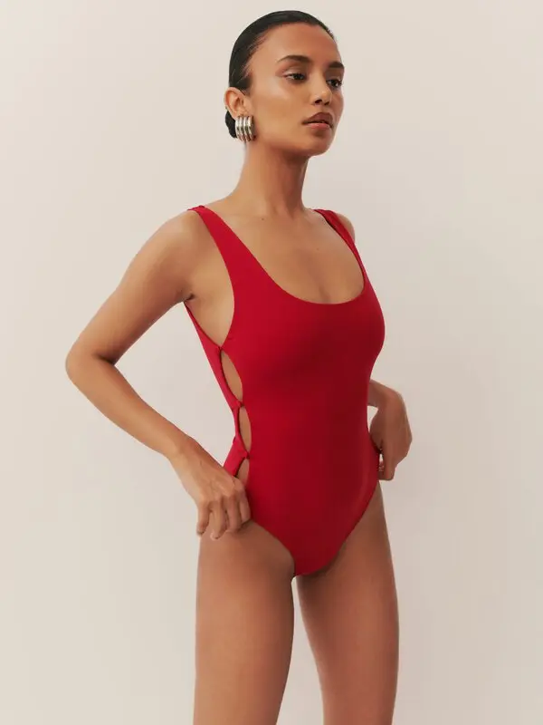 REFORMATION Posidonia One Piece Swimsuit - Red