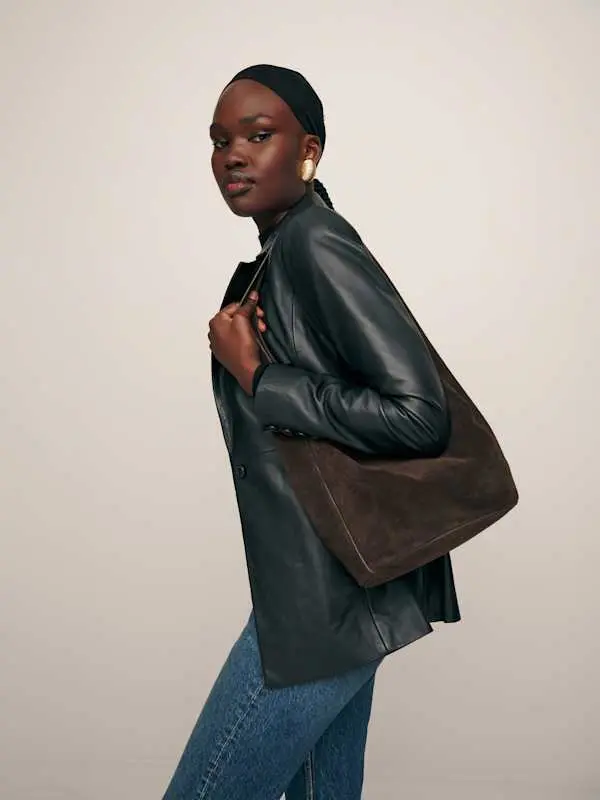 REFORMATION Silvana Bucket Bag - Brown