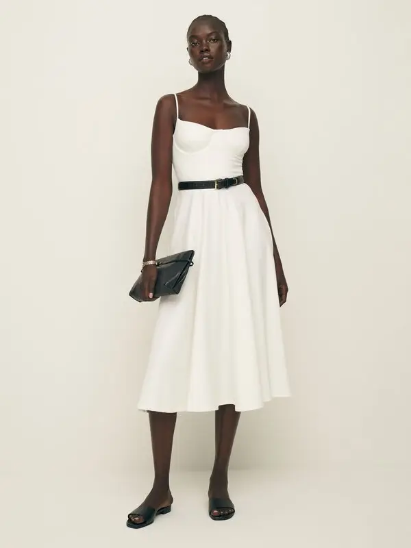 Reformation Serene Knit Dress In Fior Di Latte - 60% Off | Editorialist