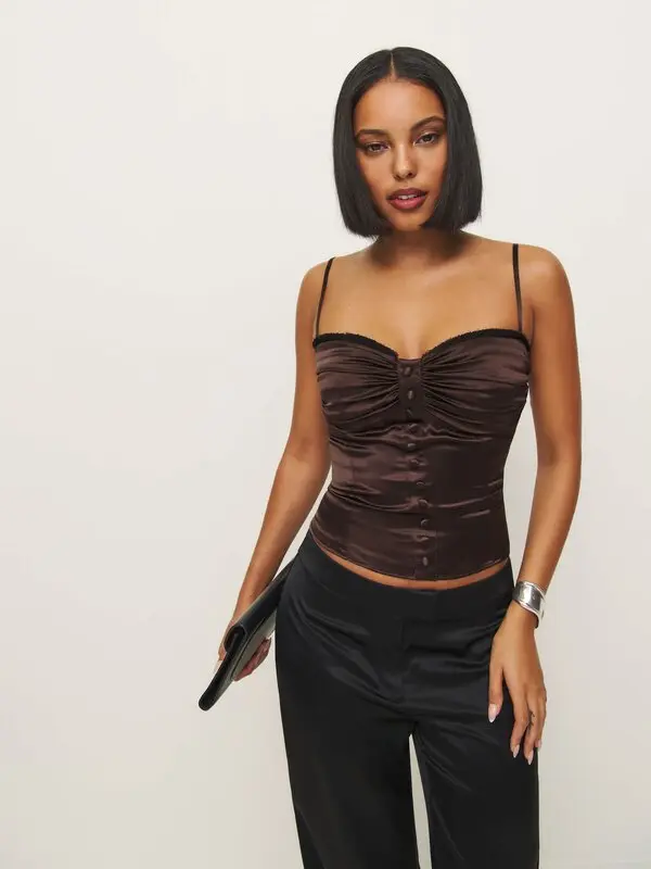 REFORMATION Ursula Silk Top