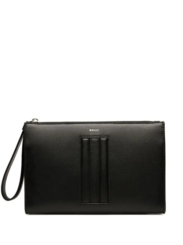 Bally Panel-detail Leather Clutch - Black
