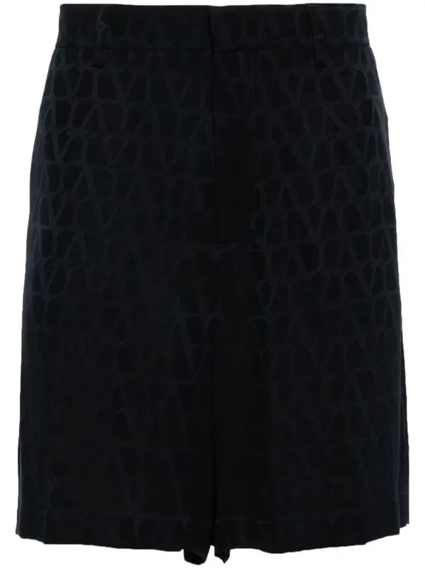 Valentino Garavani Toile Iconographe Jacquard Chino Shorts - Blue