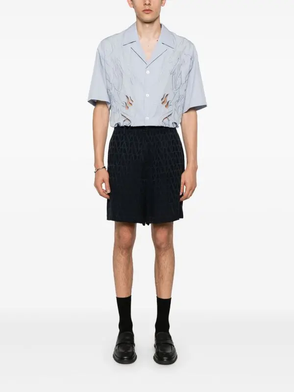 Valentino Garavani Toile Iconographe Jacquard Chino Shorts - Blue