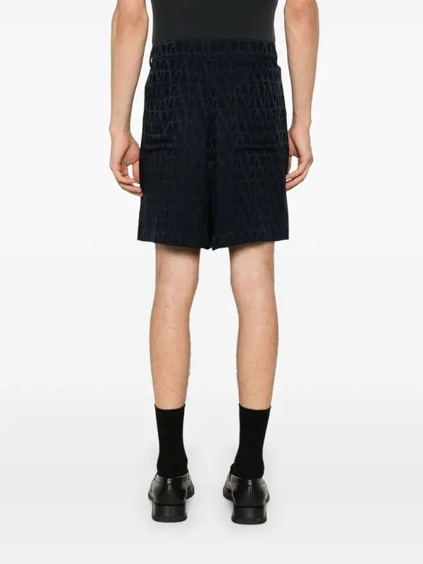 Valentino Garavani Toile Iconographe Jacquard Chino Shorts - Blue