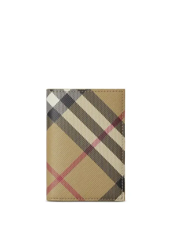 Burberry Check-pattern Bi-fold Card Holder - Neutrals