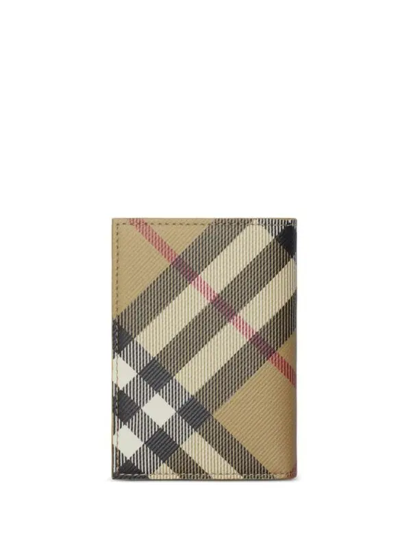 Burberry Check-pattern Bi-fold Card Holder - Neutrals