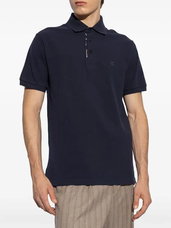 Etro Logo-embroidered Cotton Polo Shirt