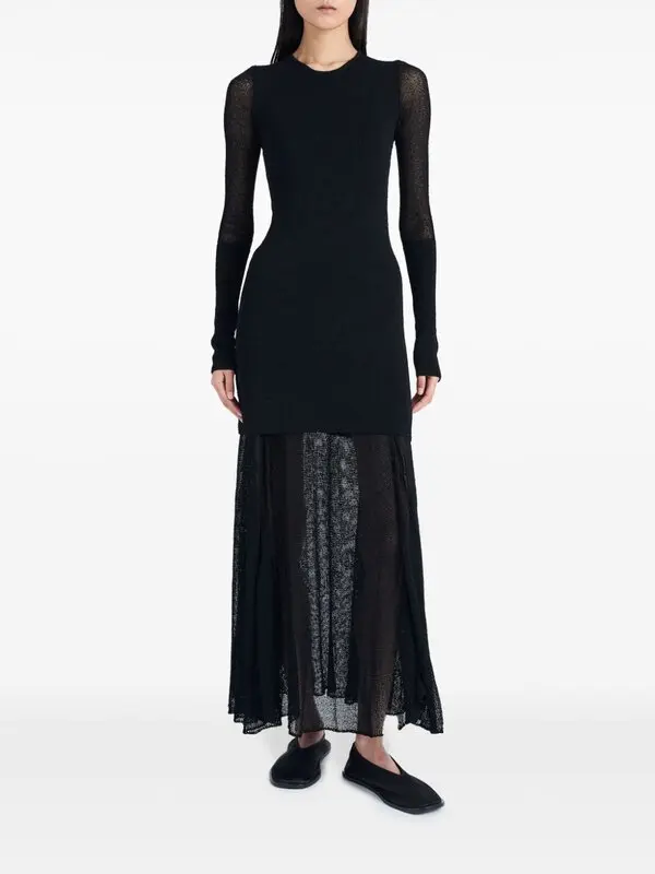 Proenza Schouler Anita Fine-knit Maxi Dress - Black