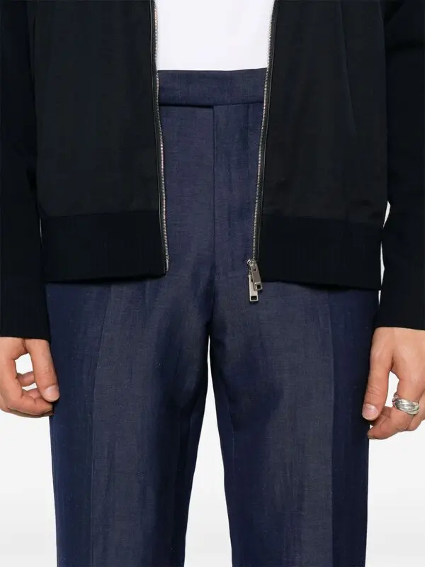 Zegna Pressed-crease Straight-leg Trousers - Blue
