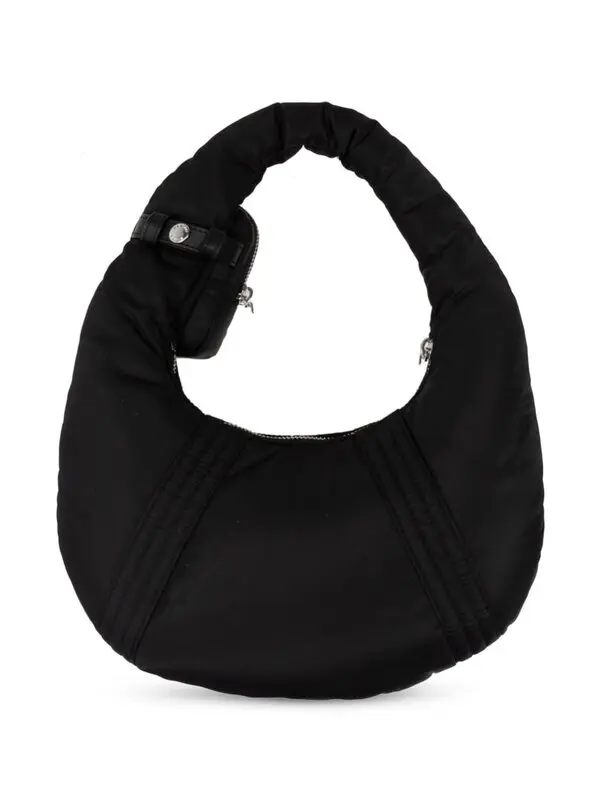 Kenzo Logo-appliqué Ribbed-detail Shoulder Bag - Black