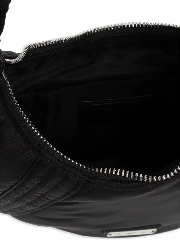 Kenzo Logo-appliqué Ribbed-detail Shoulder Bag - Black