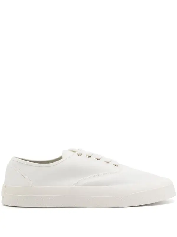 Maison Kitsuné Lace-up Canvas Sneakers - White