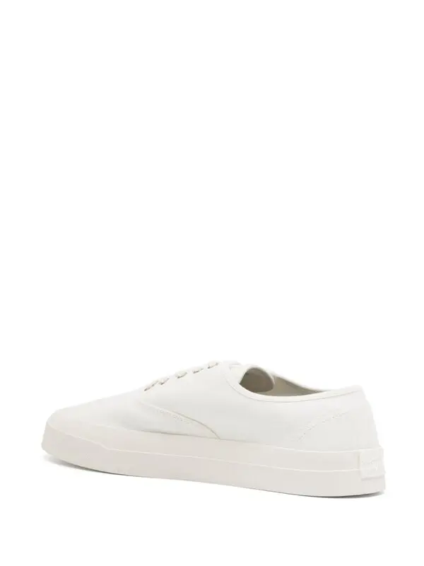 Maison Kitsuné Lace-up Canvas Sneakers - White