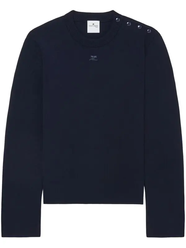 COURREGES Shoulder Snaps Sweater - Blue