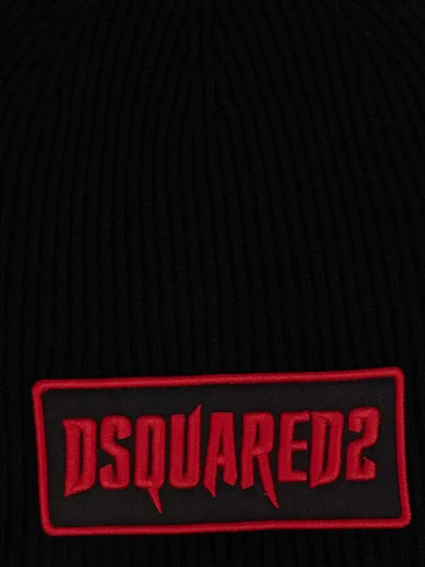 Dsquared2 Logo-appliqué Wool Beanie