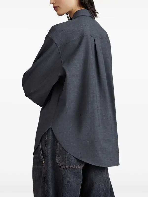 Brunello Cucinelli Long-sleeve Shirt With Monili Detail - Grey