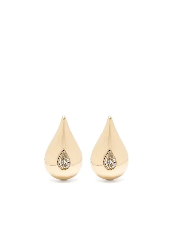 Mateo 14kt Yellow Diamond Teardrop Earrings - Gold