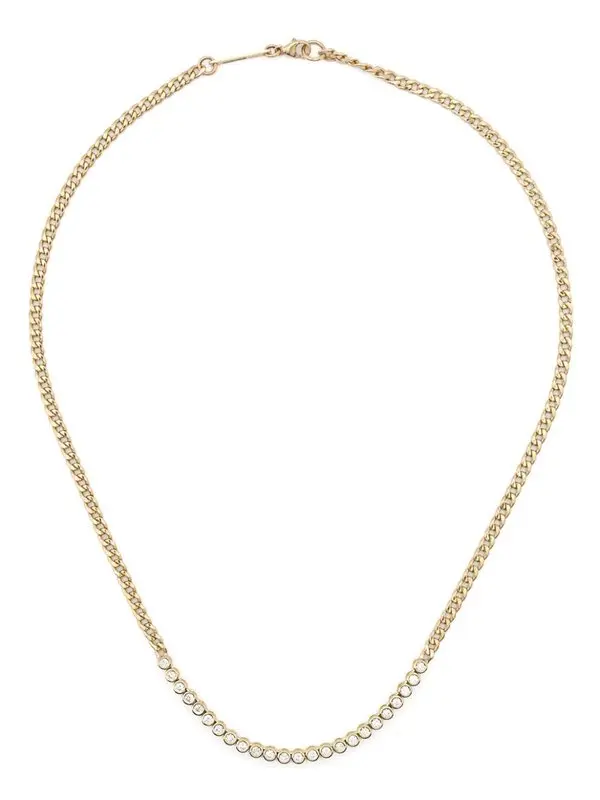 Zoe Chicco 14kt Yellow Diamond Tennis Necklace - Gold