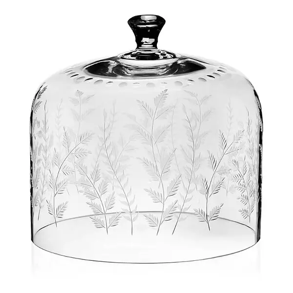 WILLIAM YEOWARD CRYSTAL Fern Cake Dome - Clear