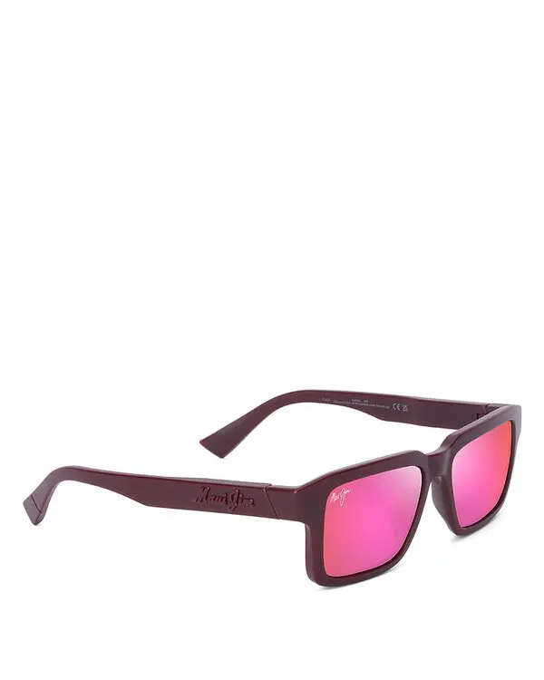 Maui Jim Kahiko Classic Rectangular Sunglasses 53mm - Red/pink Polarized Solid