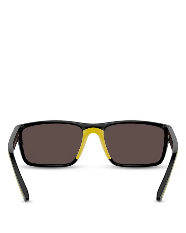 FERRARI 59mm Rectangular Sunglasses - Black/orange Mirrored Gradient
