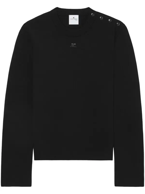 COURREGES Shoulder Snaps Sweater - Black