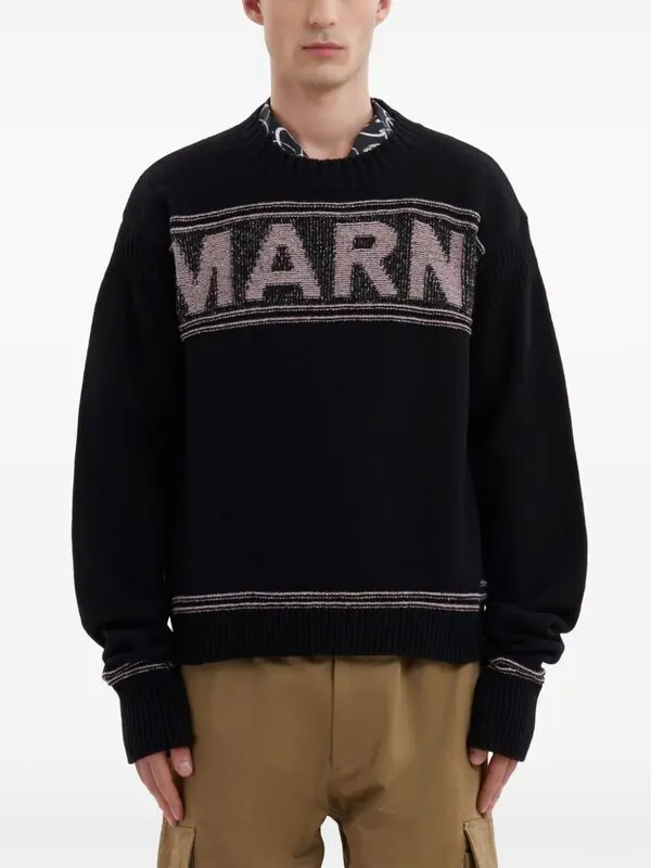 Marni Logo-intarsia Virgin Wool Jumper