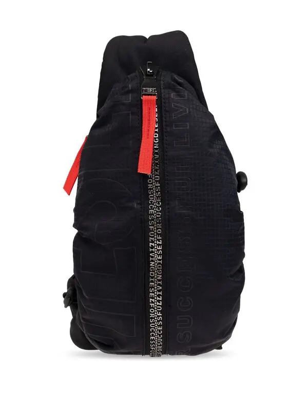 DIESEL® Zip-detailed Ripstop Shoulder Bag - Black