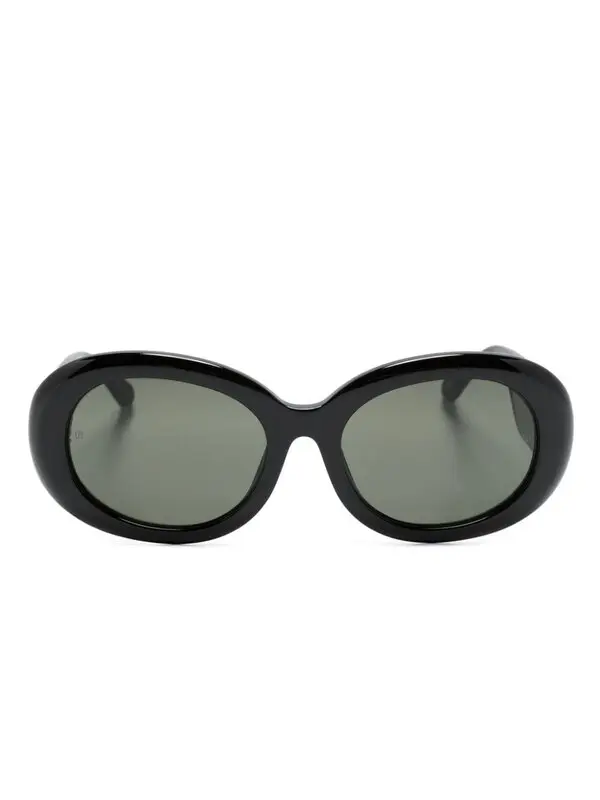 Linda Farrow Lina Oval Sunglasses - Black