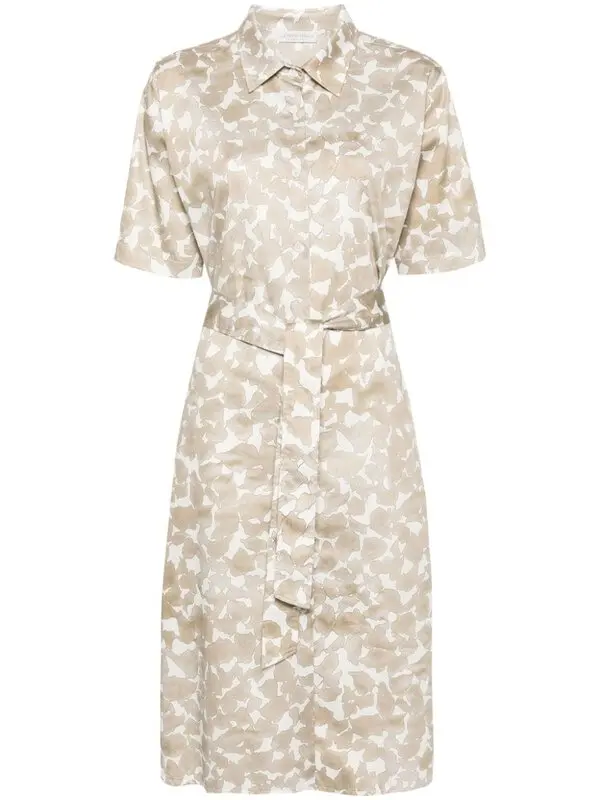 Le Tricot Perugia Abstract-Pattern Shirt Dress In White - 31% Off |  Editorialist