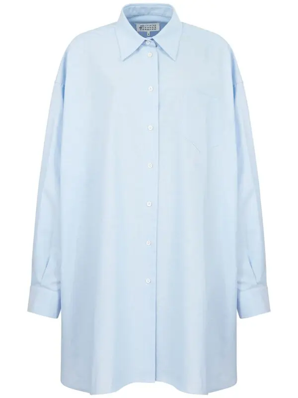 MAISON MARGIELA Drop-shoulder Cotton Shirt - Blue