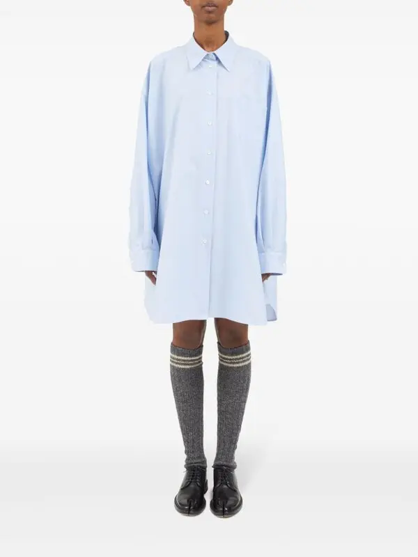 MAISON MARGIELA Drop-shoulder Cotton Shirt - Blue