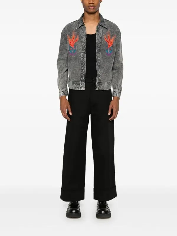 MYNE Embroidered Peacock Canvas Jacket