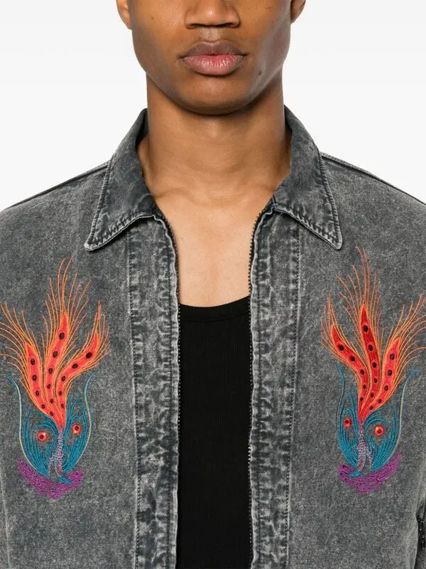MYNE Embroidered Peacock Canvas Jacket