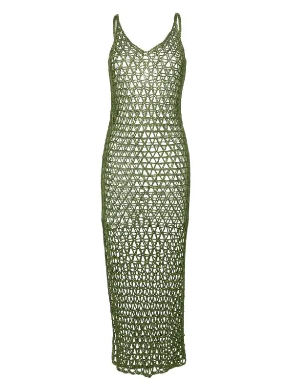 PARAMIDONNA Gigi Crochet Silk Dress - Green